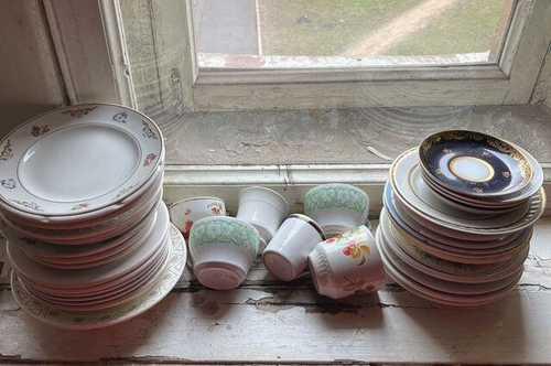 Керамические фарфоровые тарелки чашки СССР