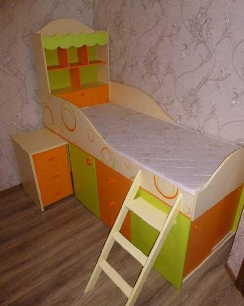 Кровать детская Фруттис комбинированная со столом