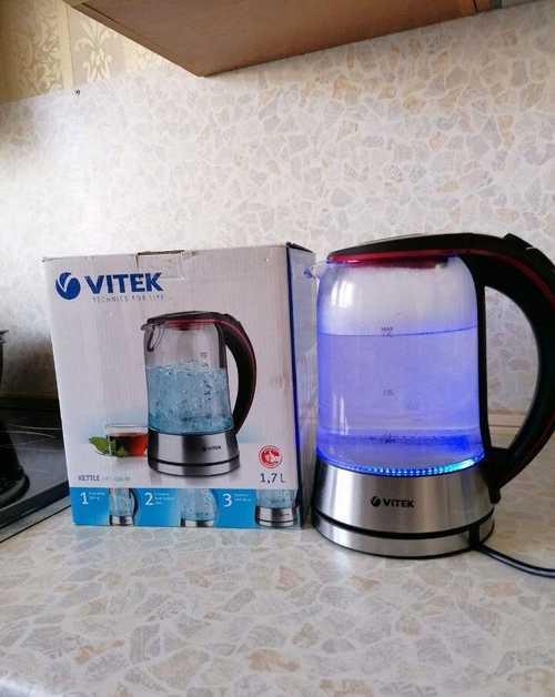 Новый Чайник стеклянный Vitek VT-7009 TR