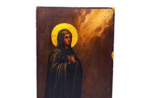 Икона «Святая Елизавета». 19 век. Живопись. Золото