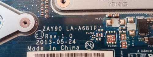 Материнская плата ZAY 90 LA-A681P REV 1.0