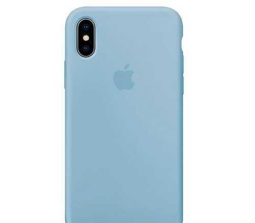 Силиконовый чехол для iPhone X, XS светло синий