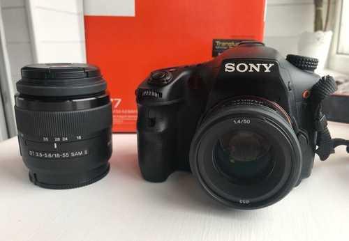 Sony Alpha SLT A77 kit 18-55 + Sony 50mm f/1.4