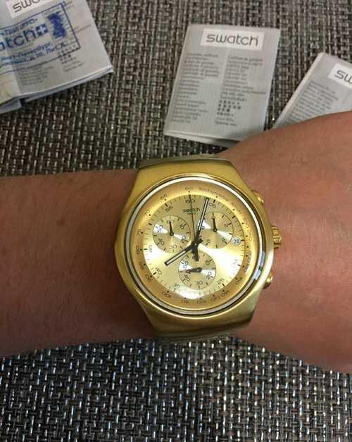 Часы swatch blog gold