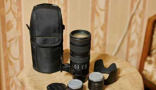 Nikon Afs 70-200mm f/2.8G ED VR II + теле-р