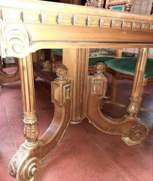 Старинный румынский стол и стулья