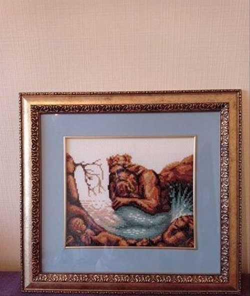 Картина, вышитая крестиком. " Нептун"