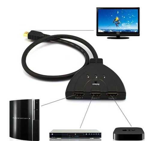 3 разъём(ов) микро-hdmi косичку авто-переключатель