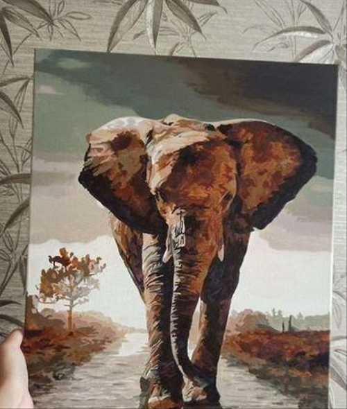 Картина "Слон", масло