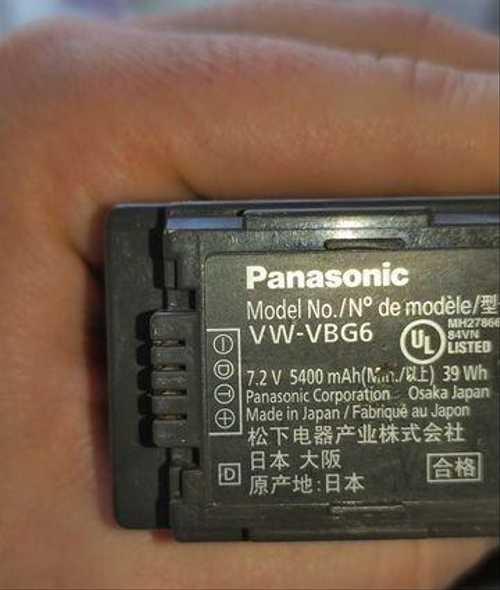 Аккумулятор Panasonic VW-VBG6