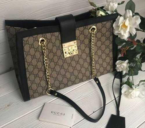 Сумка Gucci GG Черная Padlock Supreme Canvas Сумка