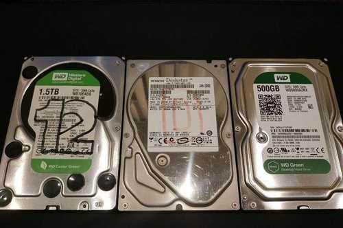 Жёсткие диски, WD Green HDD, Hitachi 1.5, 500 Гб