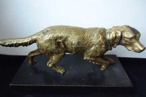 Бронзовая до 1917 года скульптура Сеттер Собака