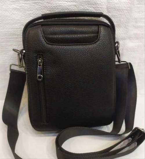 Мужская кожаная сумка через плечо новая