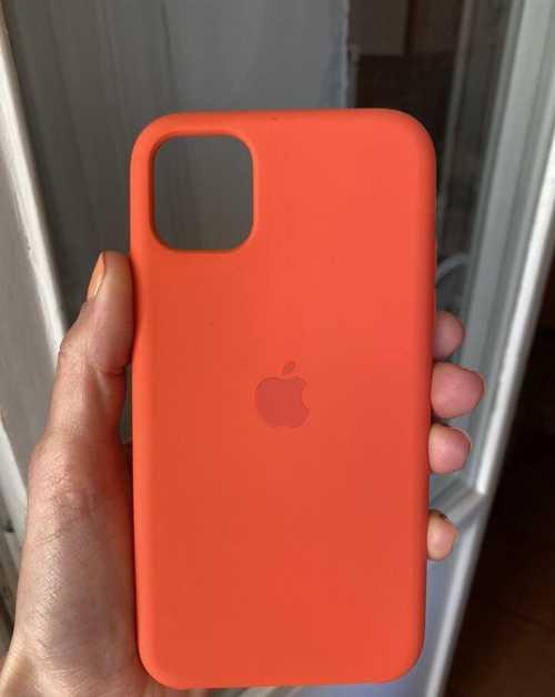 Новый оранжевый чехол Silicone case на iPhone 11