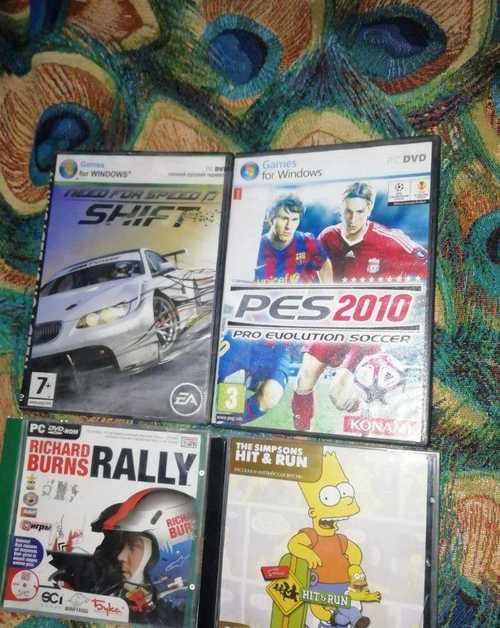 4 игры на пк: simpsons, nfs, rally, football
