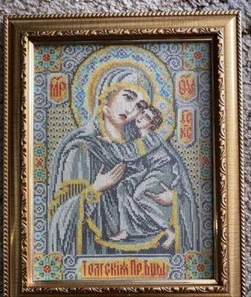 Вышивка в рамке Богородица (икона )