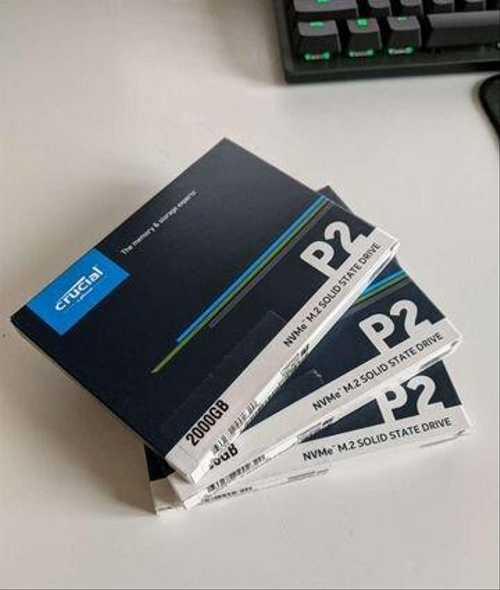 SSD M.2 Crucial P2 2тб NVMe 2000 гб Новый