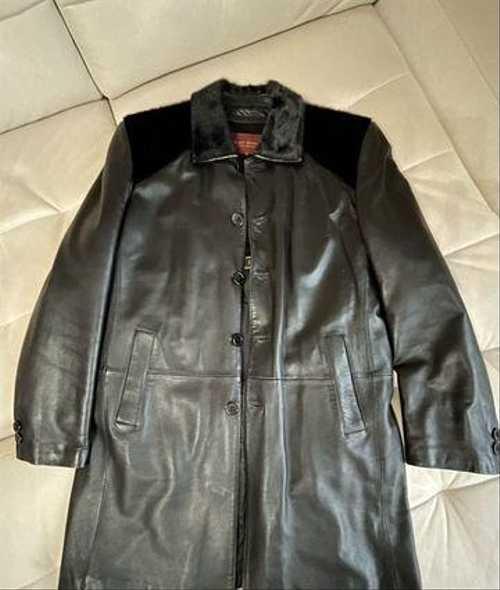 Кожаная куртка-френч мужская 50 размер