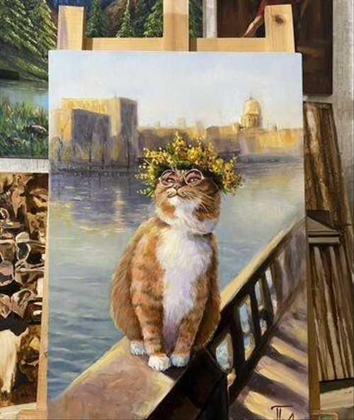 Картина маслом рыжий кот