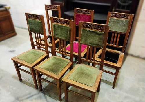 Комплект антикварных стульев в стиле модерн 6 шт