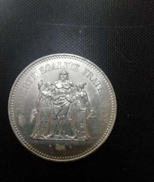 Серебряная монета 50 франков Франция