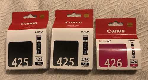 3 картриджа Canon 425 и 426M новые, оригинал