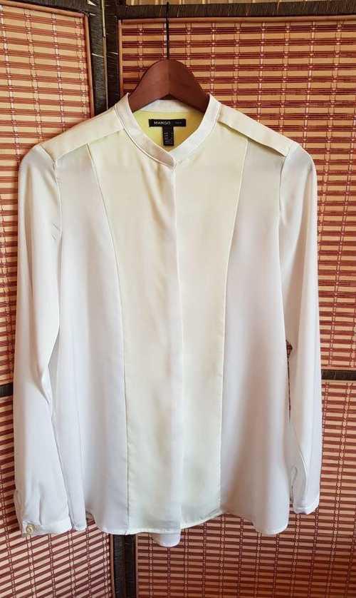 Блузка mango размер 44-46, белая шёлковая
