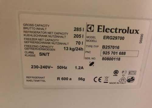 Встраиваемый холодильник Electrolux ERG 29700