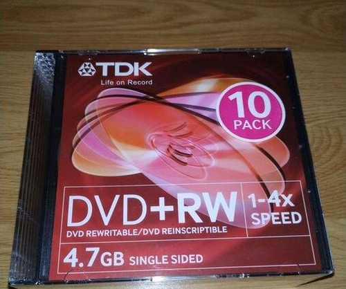 Новые диски dvd+rv 10шт в упаковке