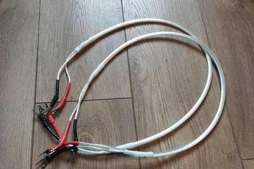 Посеребрённые акустические кабеля, пара 1м