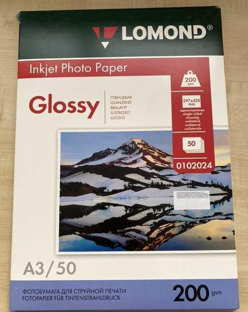 Фотобумага Lomond inkjet photo paper glossy a3 010