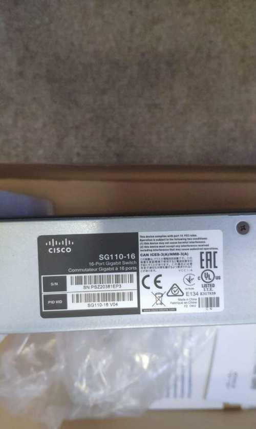 Коммутатор Cisco SG100-16, 16 гигабитных портов