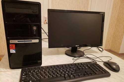 Компьютер 775 E3400 ddr3 4GB hdd 250gb монитор 19"