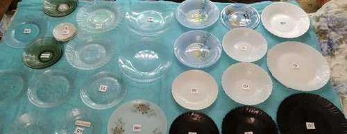 Посуда разная тарелки стекло