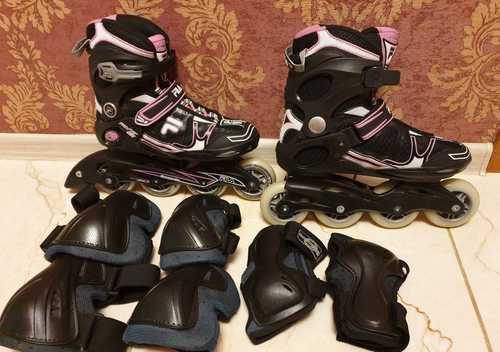 Роликовые коньки Fila fitness + защита Rollerblade