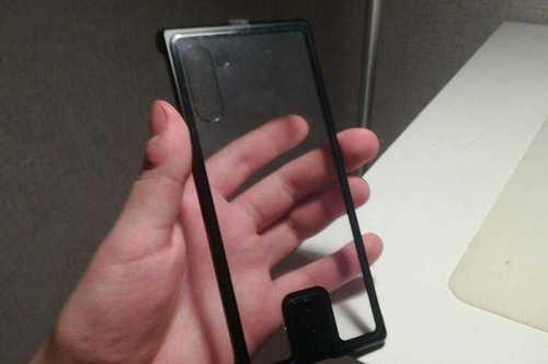 Металлический бампер на защелке для note 10 защита