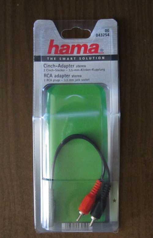 Аудио адаптер hama 2хrca (m) - Jack 3.5 (f)