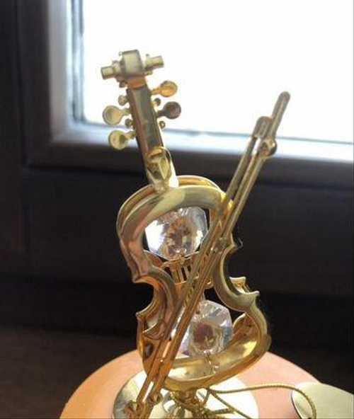 Сувенир Скрипка с кристаллами Сваровски