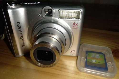 Компактный фотоаппарат Canon Powershot A550