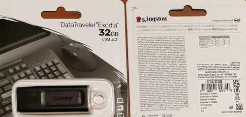 Новая USB флешка Kingston 32Gb 3.2