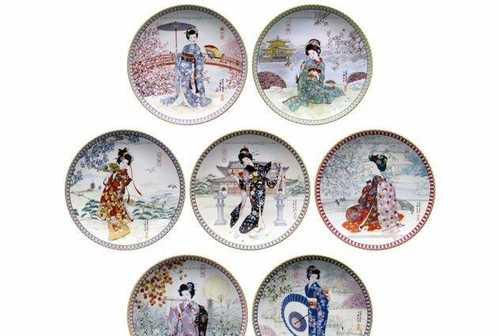 Винтаж коллекционные японские тарелки гейши Япония