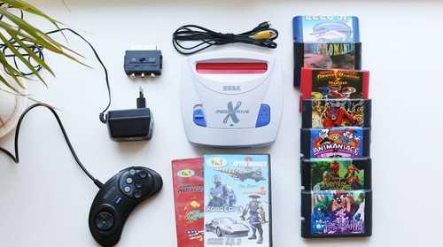 Sega Mega Drive X + 9 картриджей