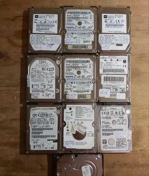 10шт HDD 2.5 одним лотом, древние. Состояние не из