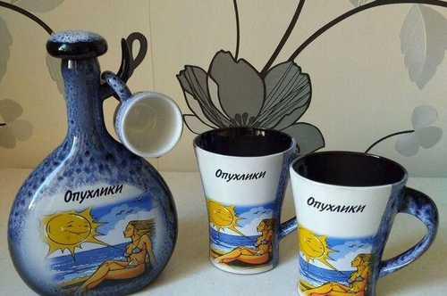 Кувшин и чашки керамика Опухлики