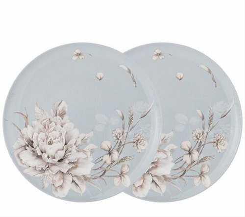 Набор из 2 тарелок обеденных lefard white flower 25,5 см голубой Lefard 415-2131