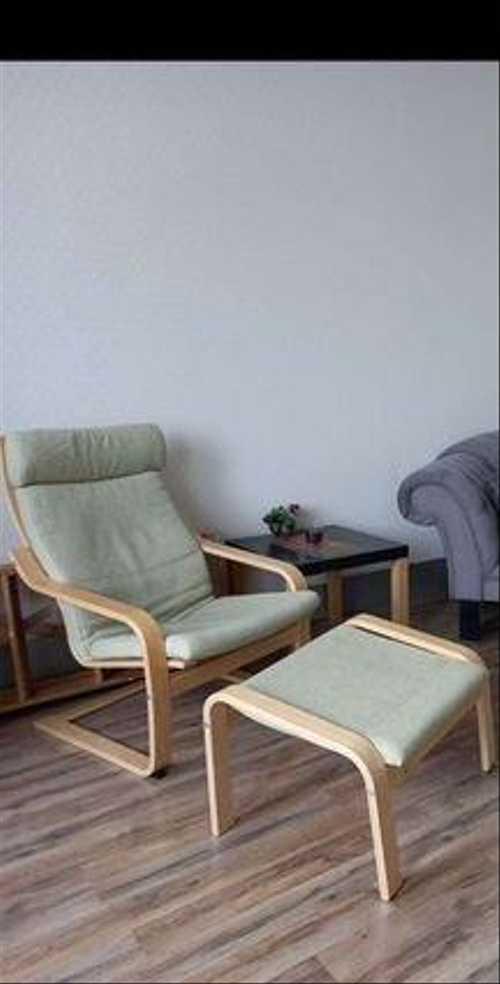 Кресло качалка поэнг IKEA светло зеленое без торга