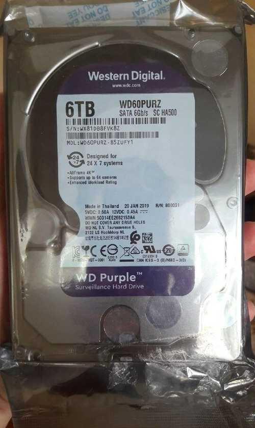 Жесткий диск HDD WD60purz 6TB