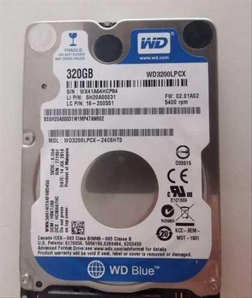 Жесткий диск 2.5 дюйма WD 320Gb
