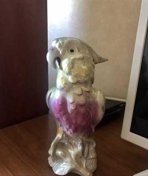 Попугай фарфоровая статуэтка, ночник, светильник